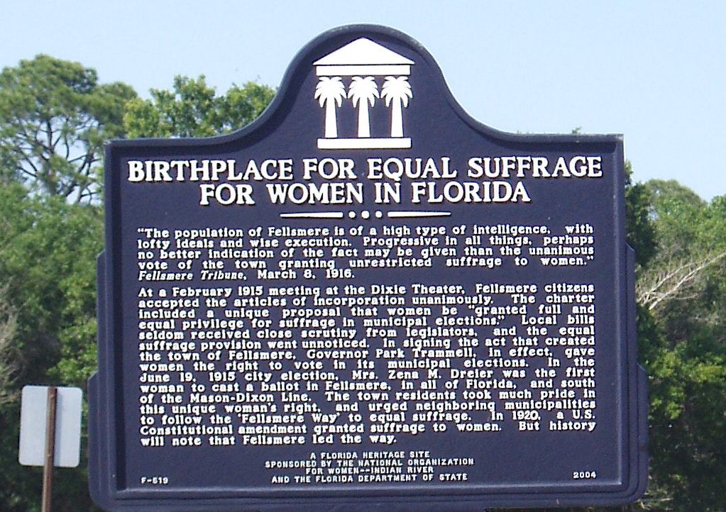 Women's Suffrage Marker - Fellsmere Historic Walking Tour